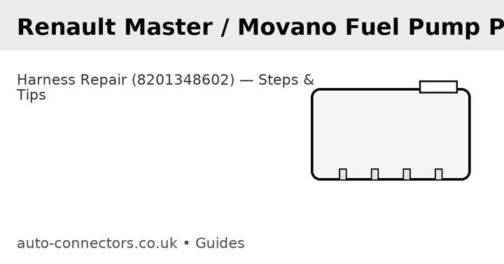 Renault Master / Vauxhall Movano Fuel Pump Harness Plug (2010-on, 8201