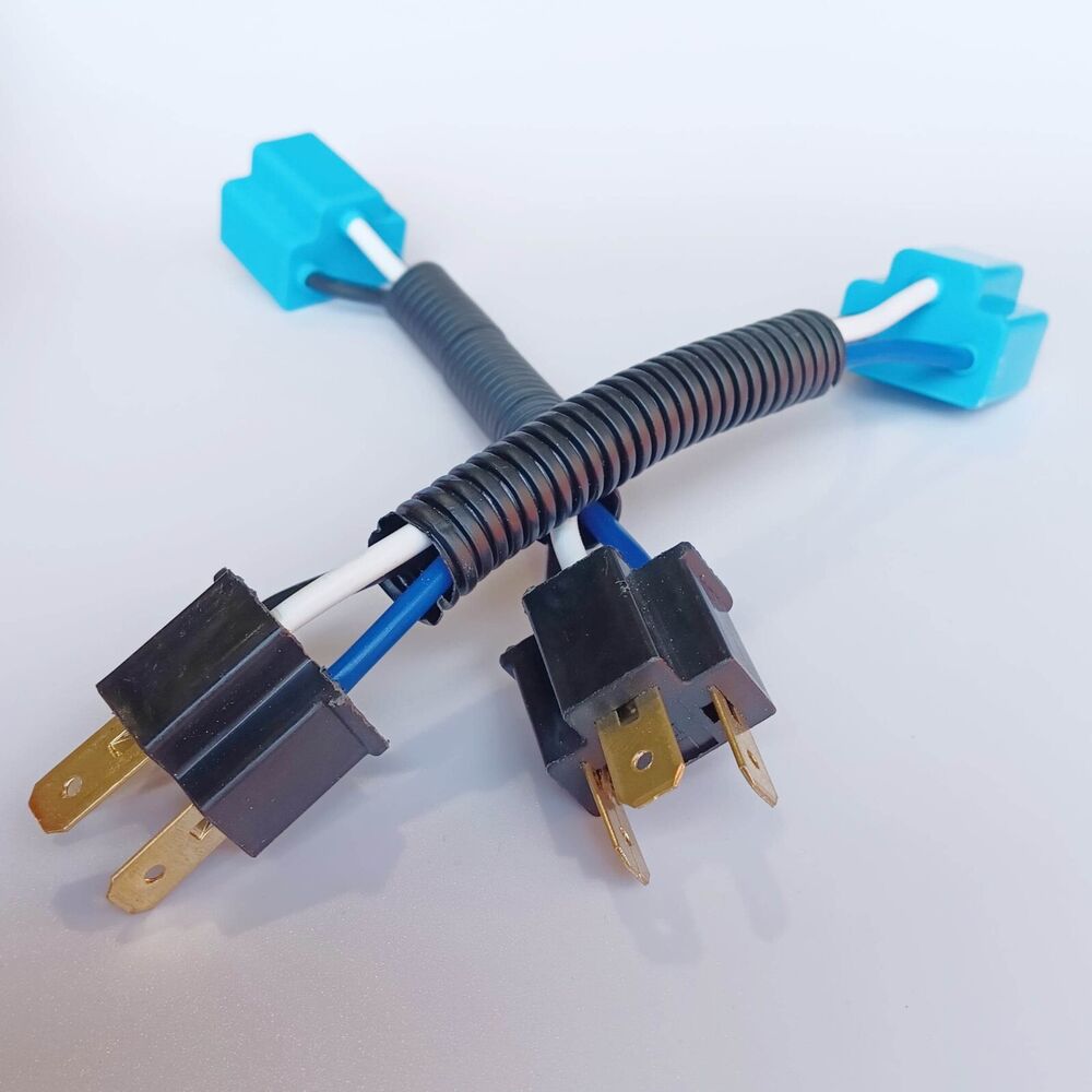 2 Pcs H4 Male to Female Ceramic Headlight Extended Connector Adaptor S ...