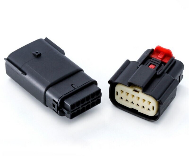 For Molex 12 Pin Wire Connector, Harley BLACK Waterproof, Sealed Kit,