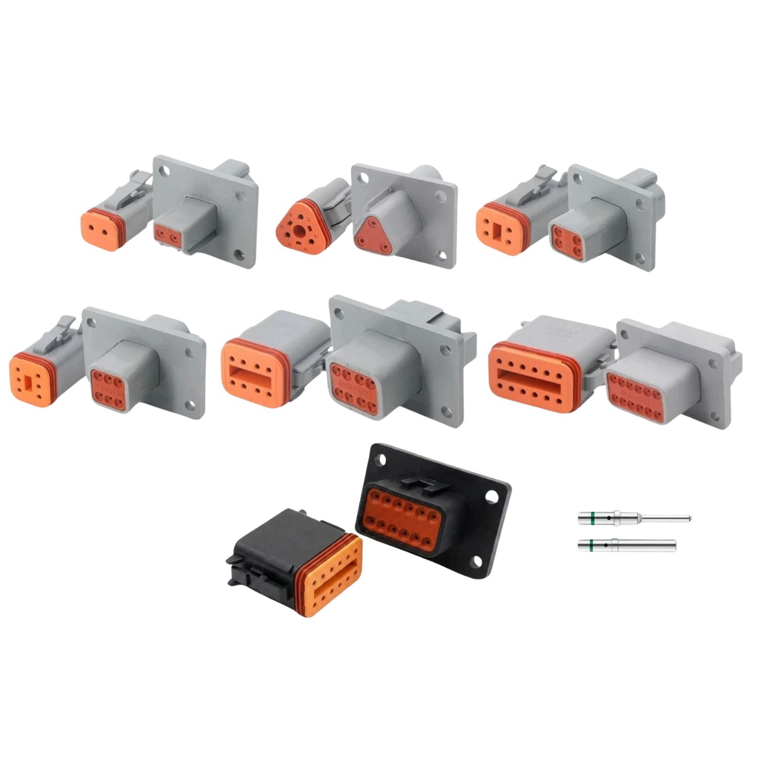 Deutsch DT Panel Flange Mount Connectors 2/3/4/6/8/12 Pin / Way with S