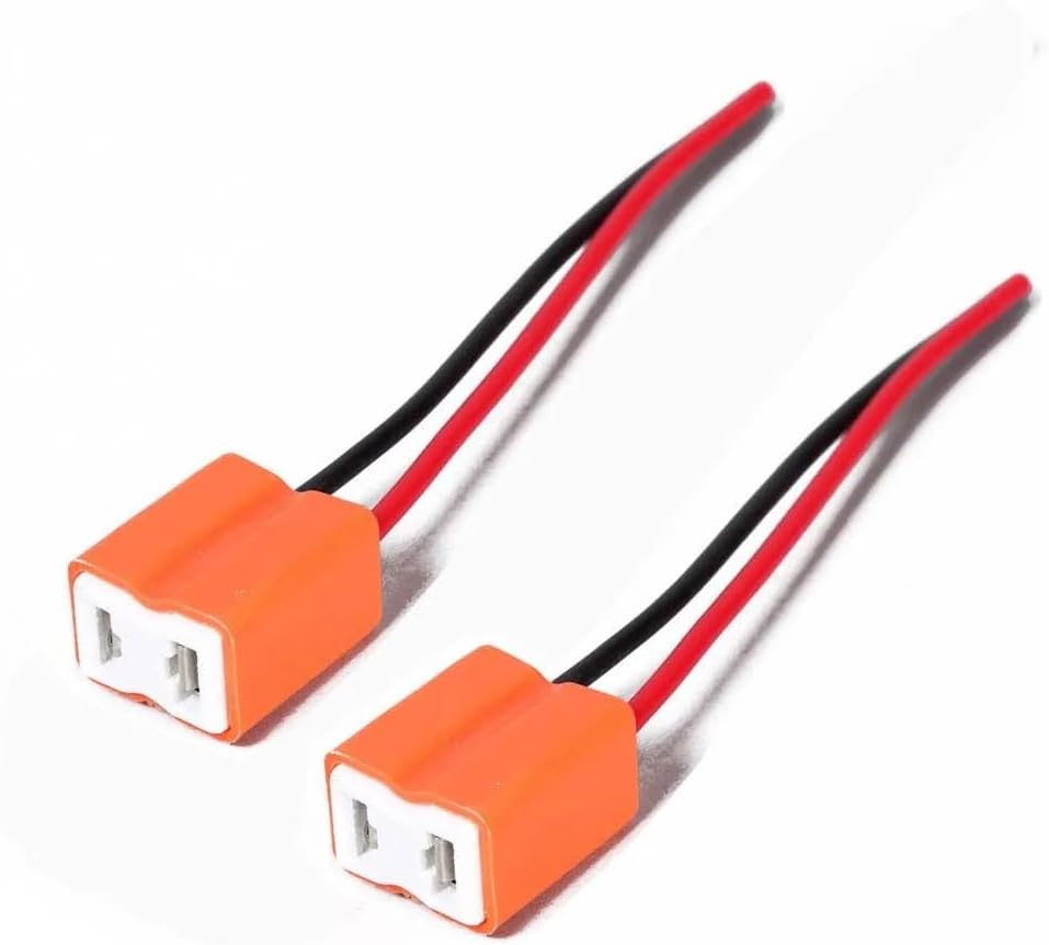 Pair of H7 Ceramic Headlight Fog Light Bulb Connector Holder Plugs